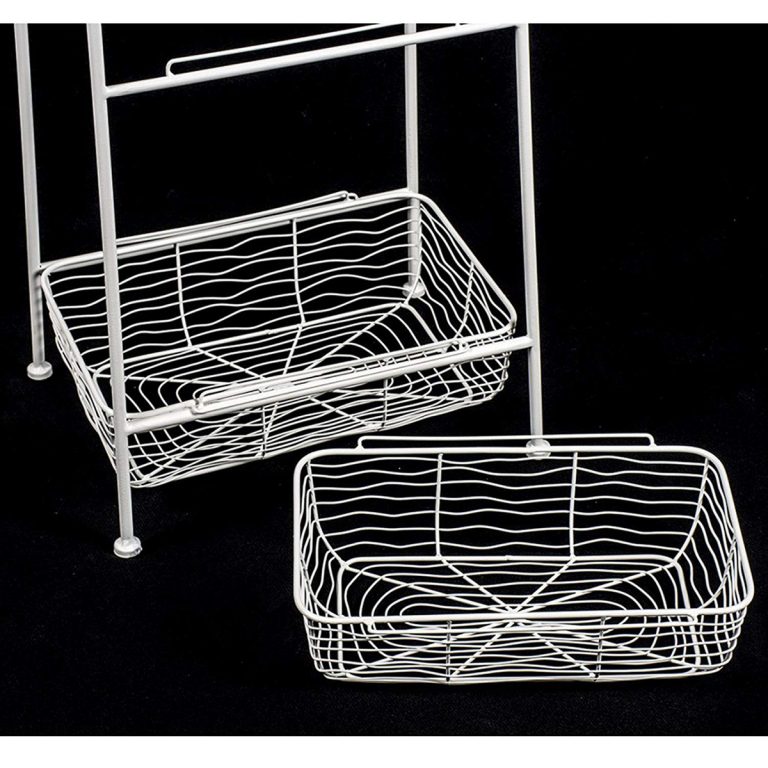 AHL038_5 white wire basket unit - Interior Flair