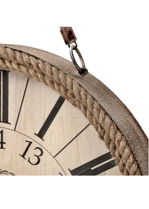 17220-b Boulevard Brown Rope Wall Clock - Interior Flair