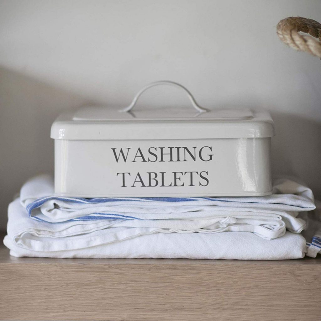 Cream Washing Powder Tablets Storage Container - Interior Flair