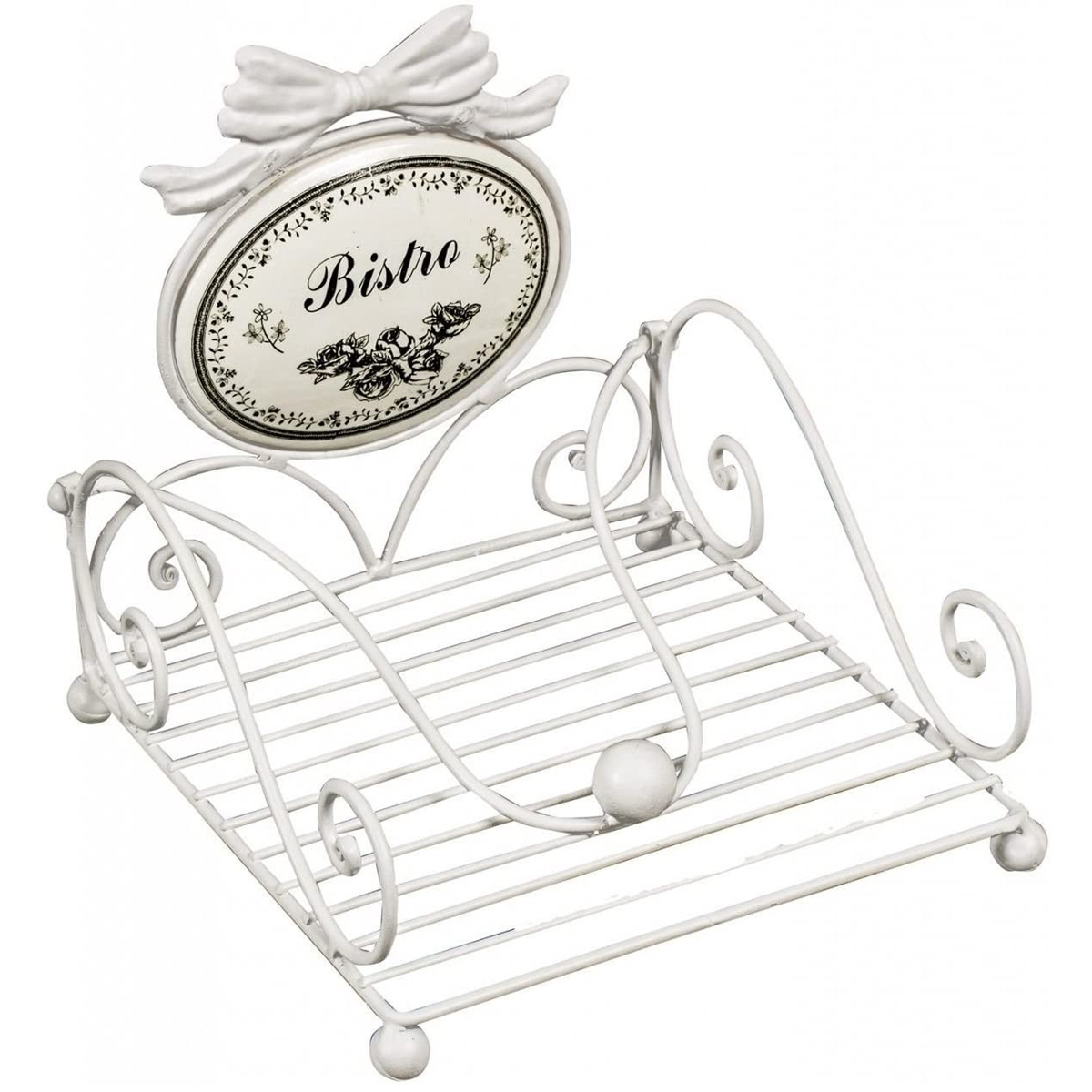 Bistro Napkin Serviette Holder White b - Interior Flair