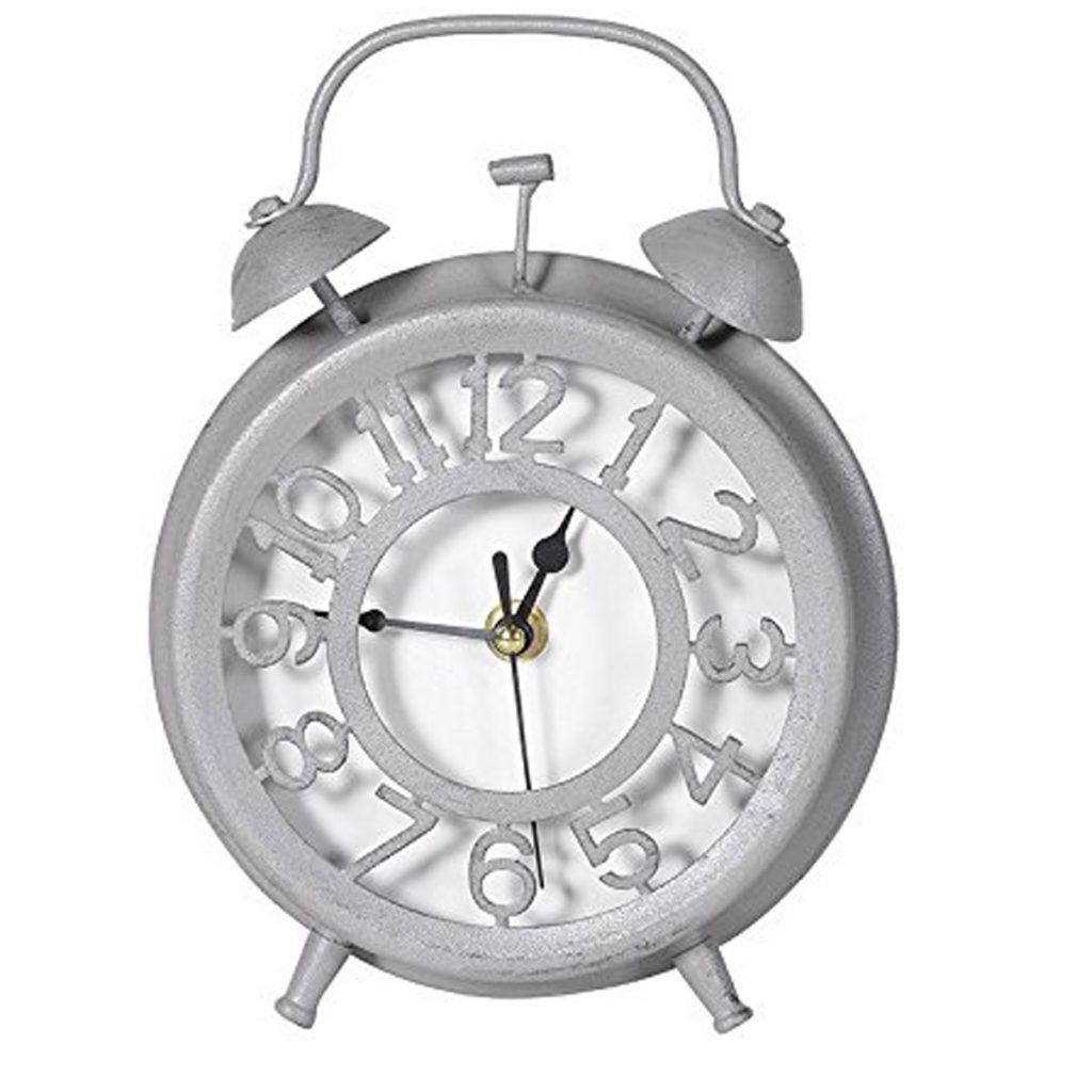 cxe009_2_Traditional Alarm Clock Style Grey Clock - Interior Flair