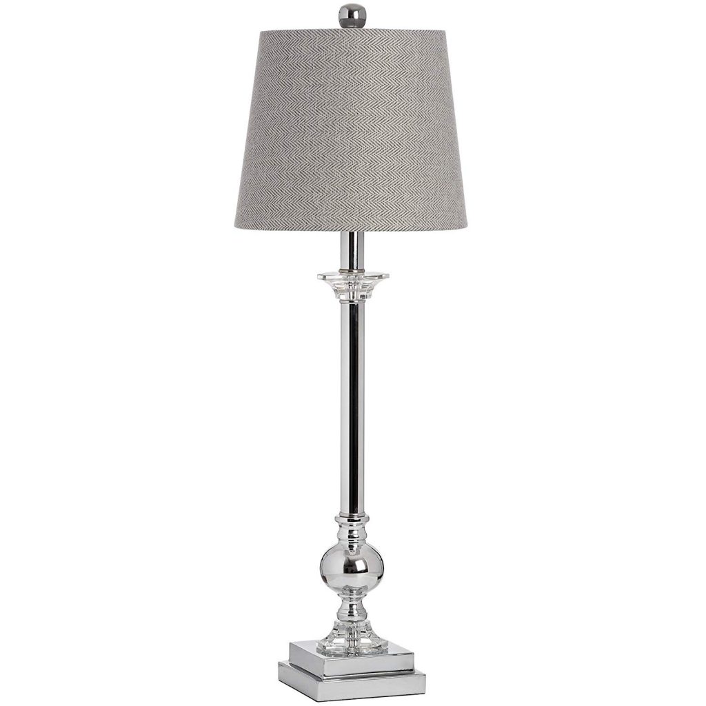Elegant Silver Glass Grey Table Lamp - Interior Flair