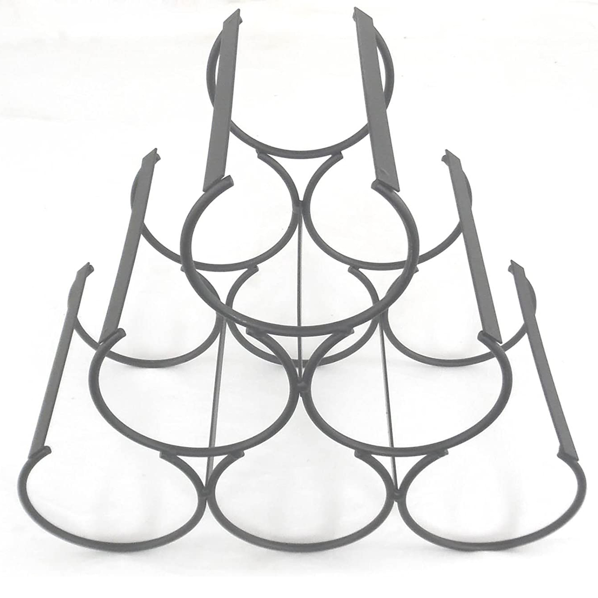SC005 Contemporary Black 6 Bottle Wine Rack - Interior Flair