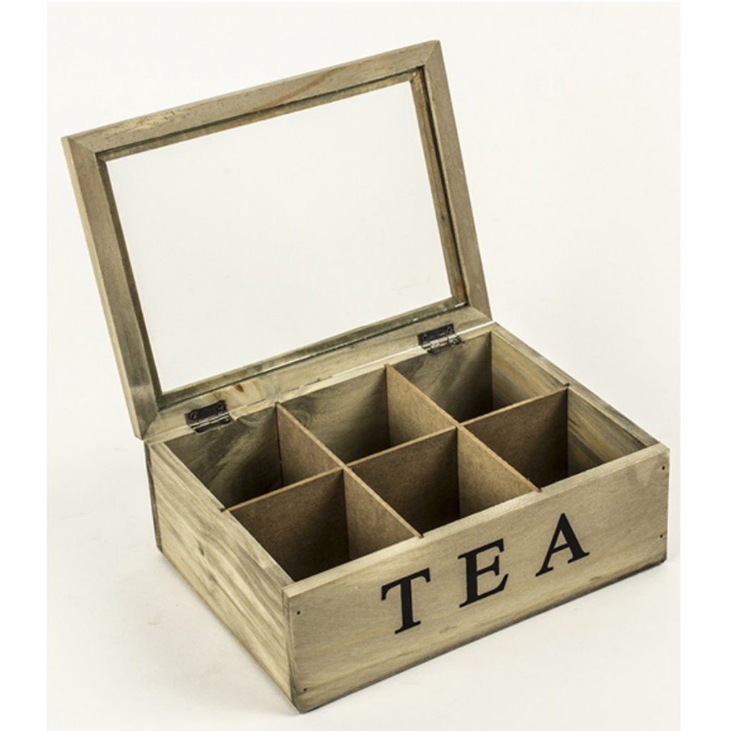 Wooden Storage TEA Box Container - Interior Flair
