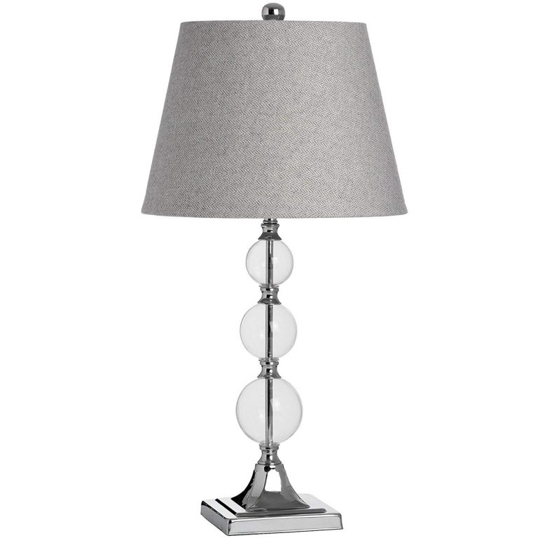 18320 Contemporary Glass Metal Grey Table Lamp - Interior Flair