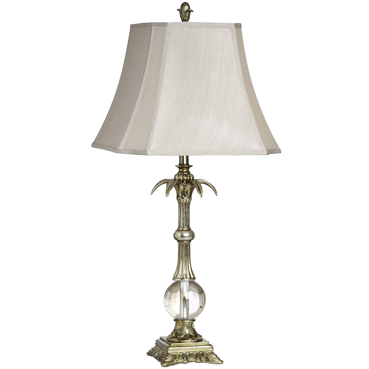 8976 Large Antique Silver Gold Table Lamp - Interior Flair