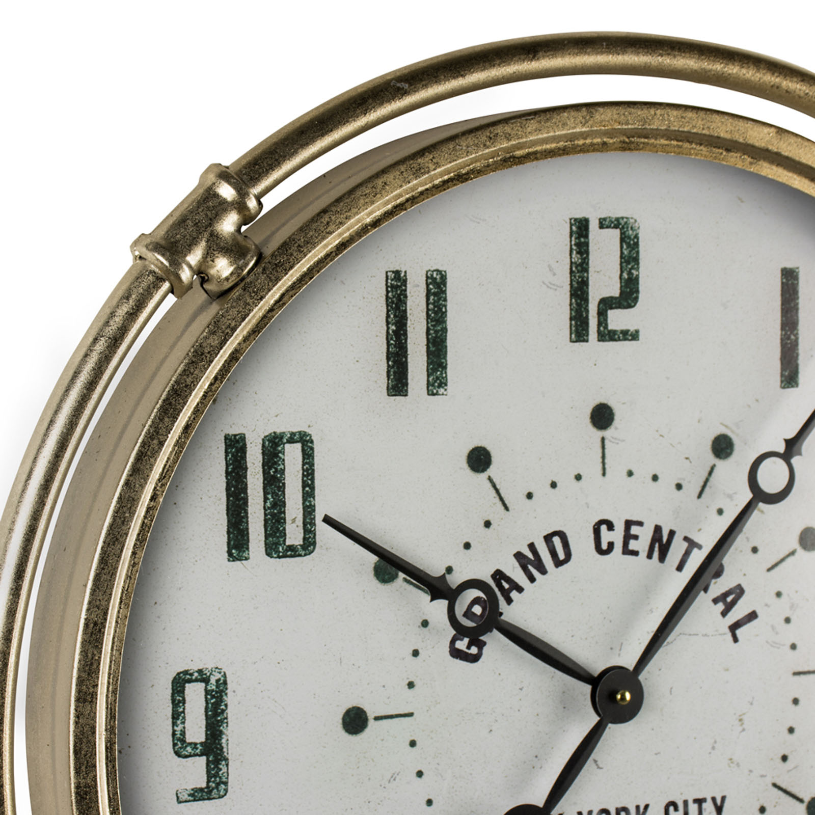 Antiqued Gold Grand Central Wall Clock a - Interior Flair