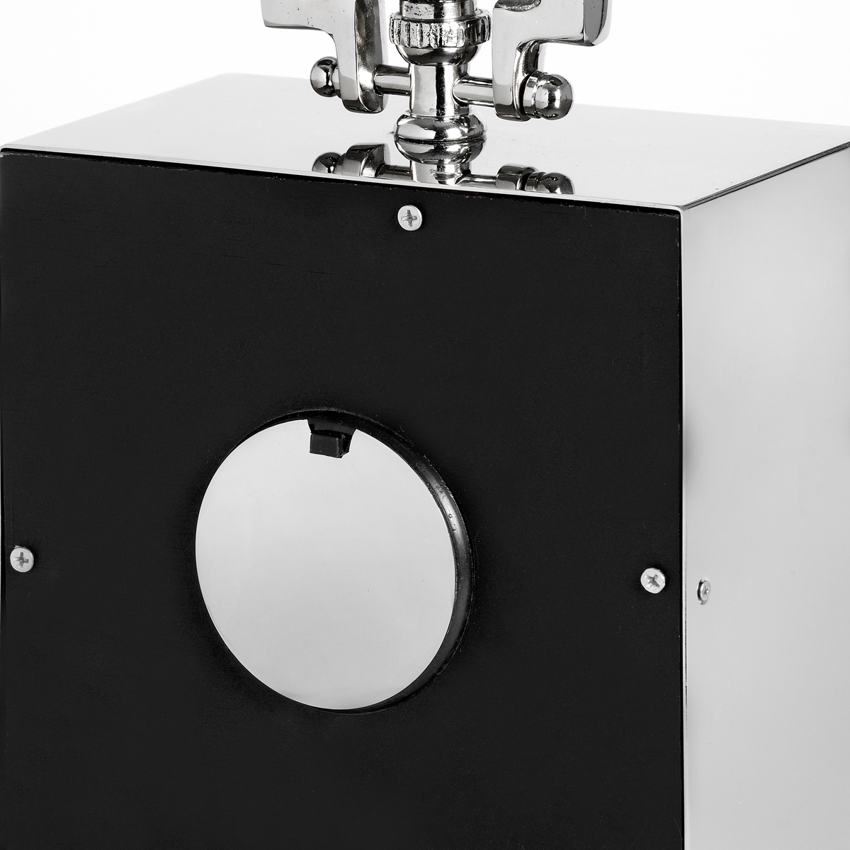 16978-a Pocket Watch Style Square Silver Table Clock - Interior Flair