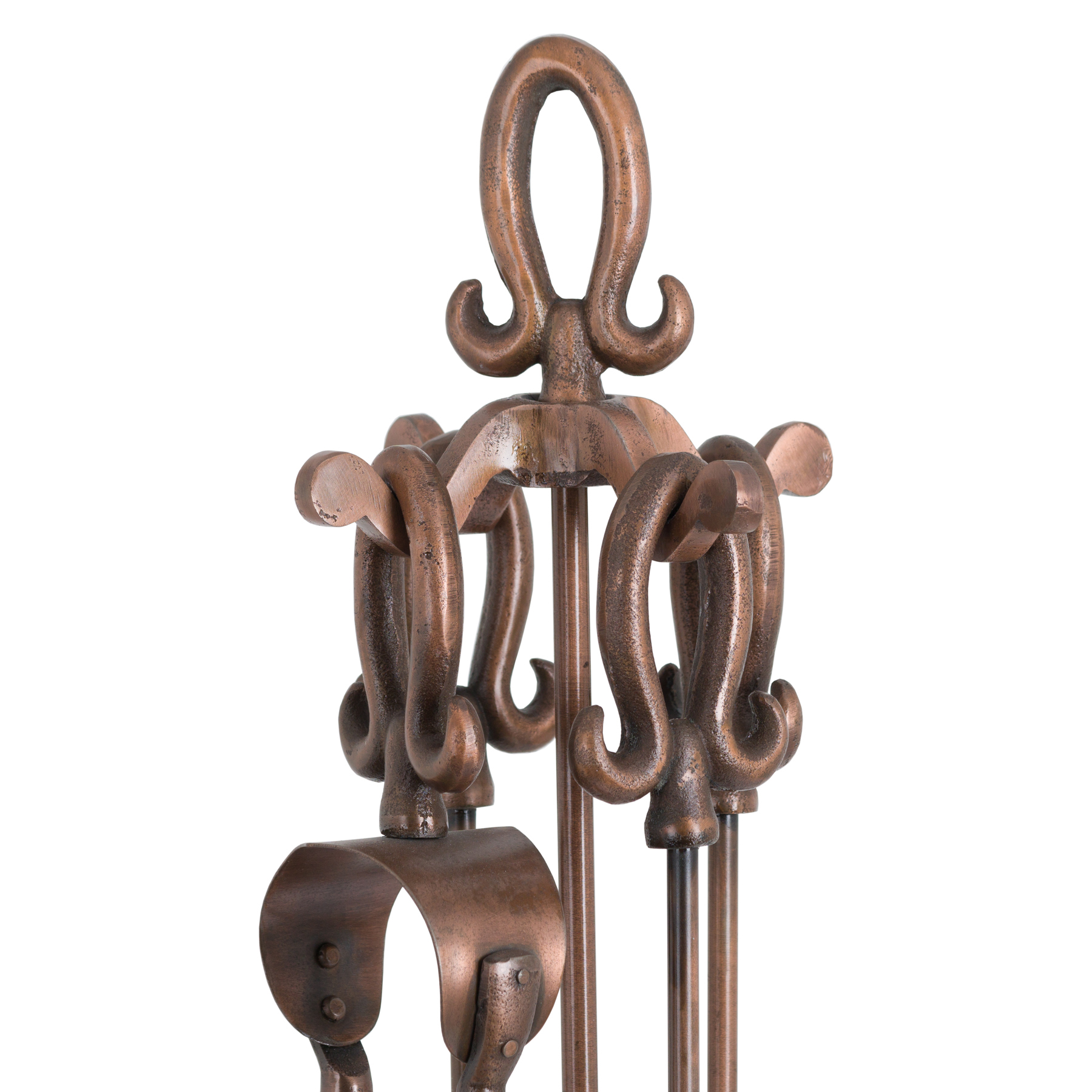 19482-a Antique Copper Fireside Companion Set - Interior Flair