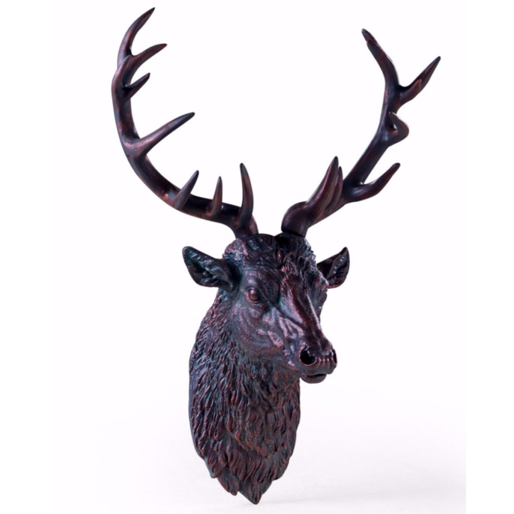 Large Antique Bronze Stag Wall Decoration - Interior Flair