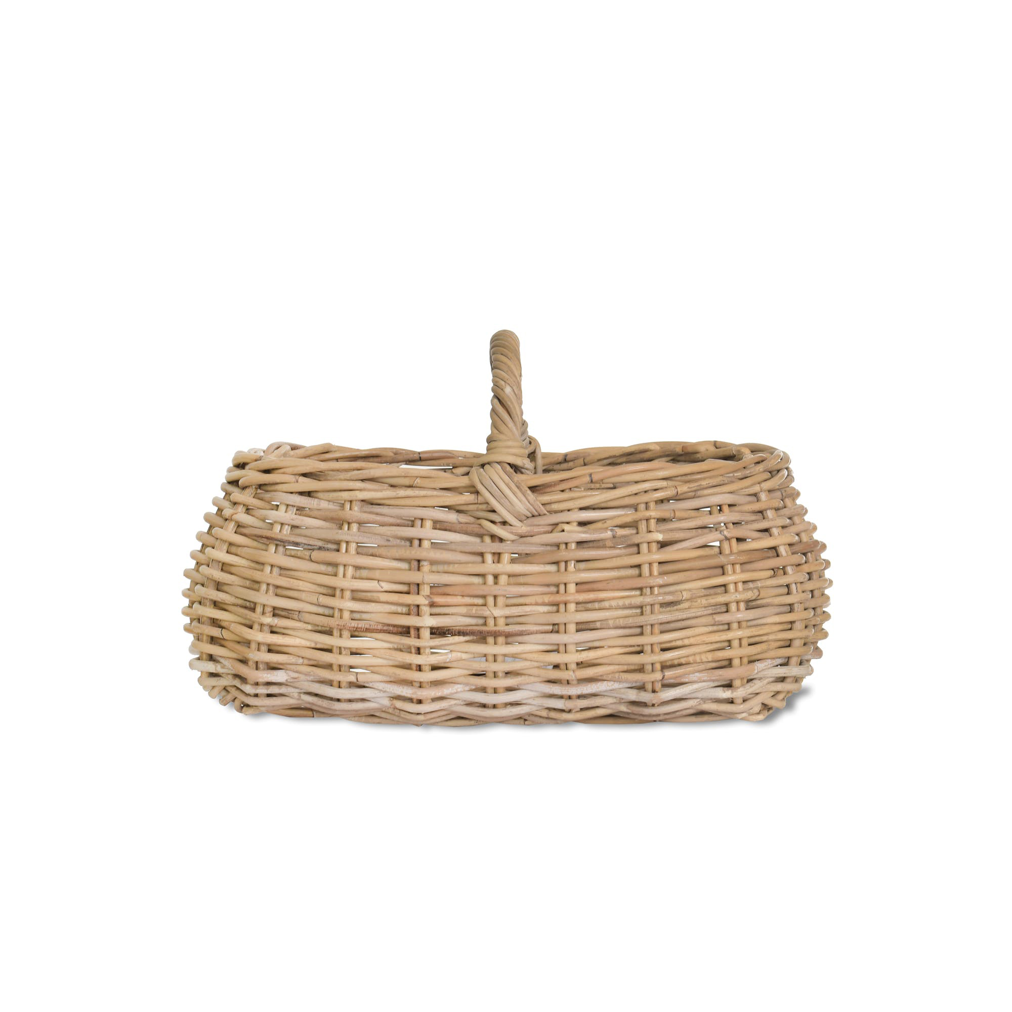 BARA19_2 Natural Kubu Rattan Twisted Handle Basket - Interior Flair