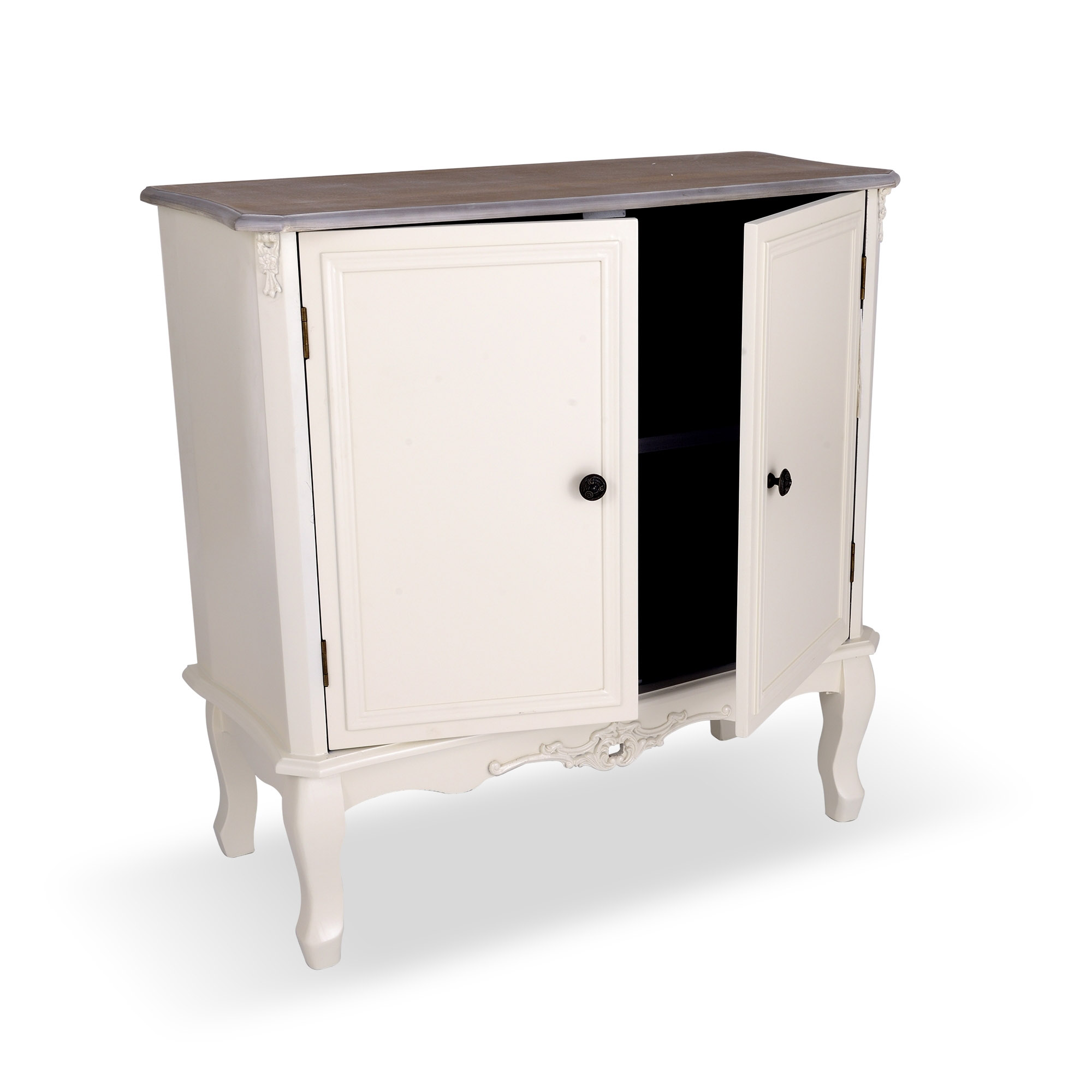 tfg121-aw-wd_02 Antique White Ornate Cabinet Sideboard - Interior Flair