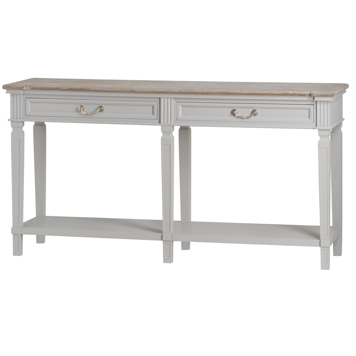 19639 Classic White Grey Drawers Console Table - Interior Flair