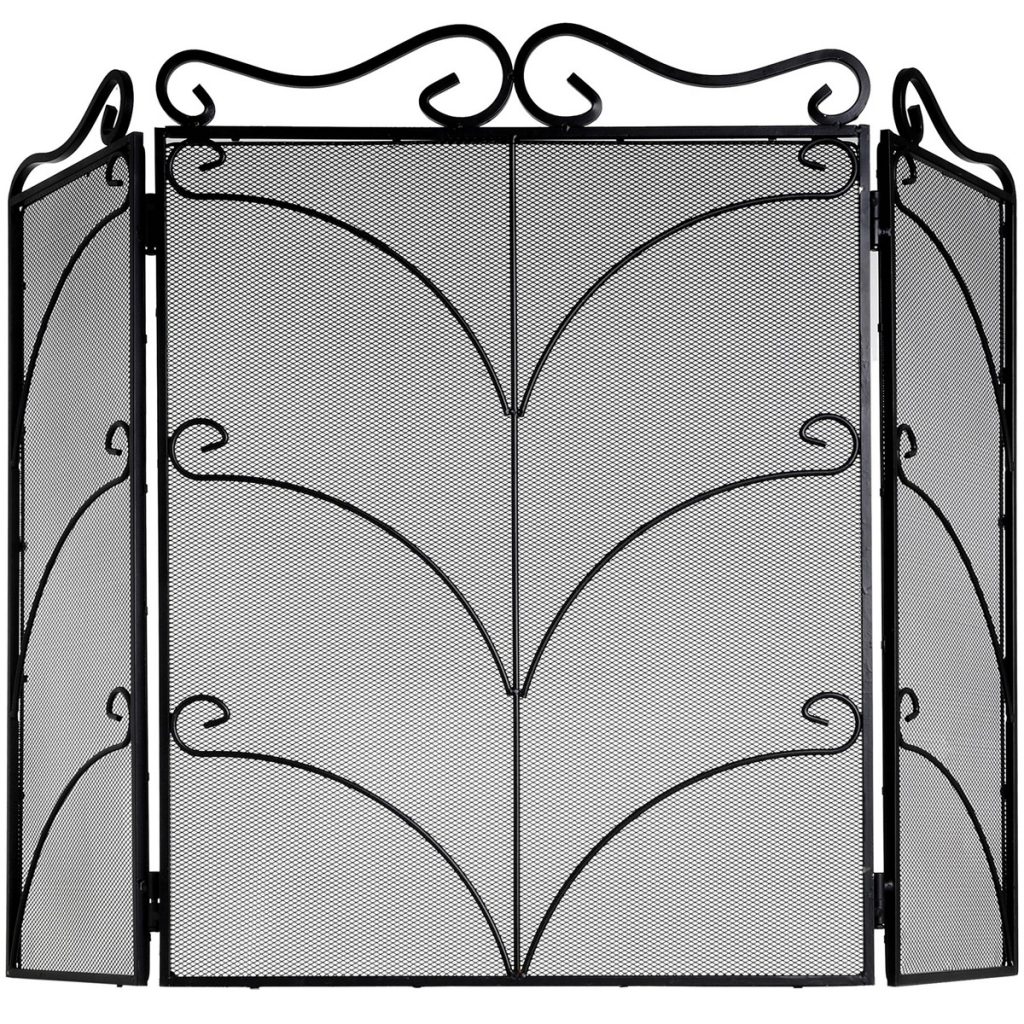 Large Black Ornate Screen Fire Guard - Interior Flair