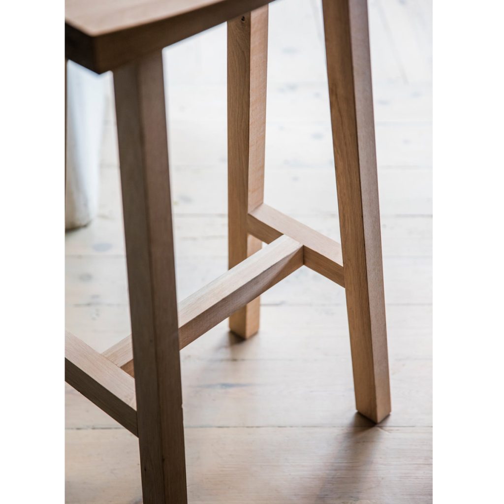 Contemporary Raw Oak Wooden Bar Stool - Interior Flair
