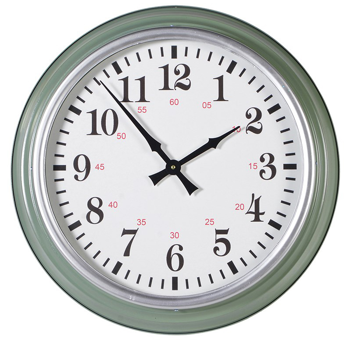HMV010 Pale Green Deep Frame Wall Clock - Interior Flair
