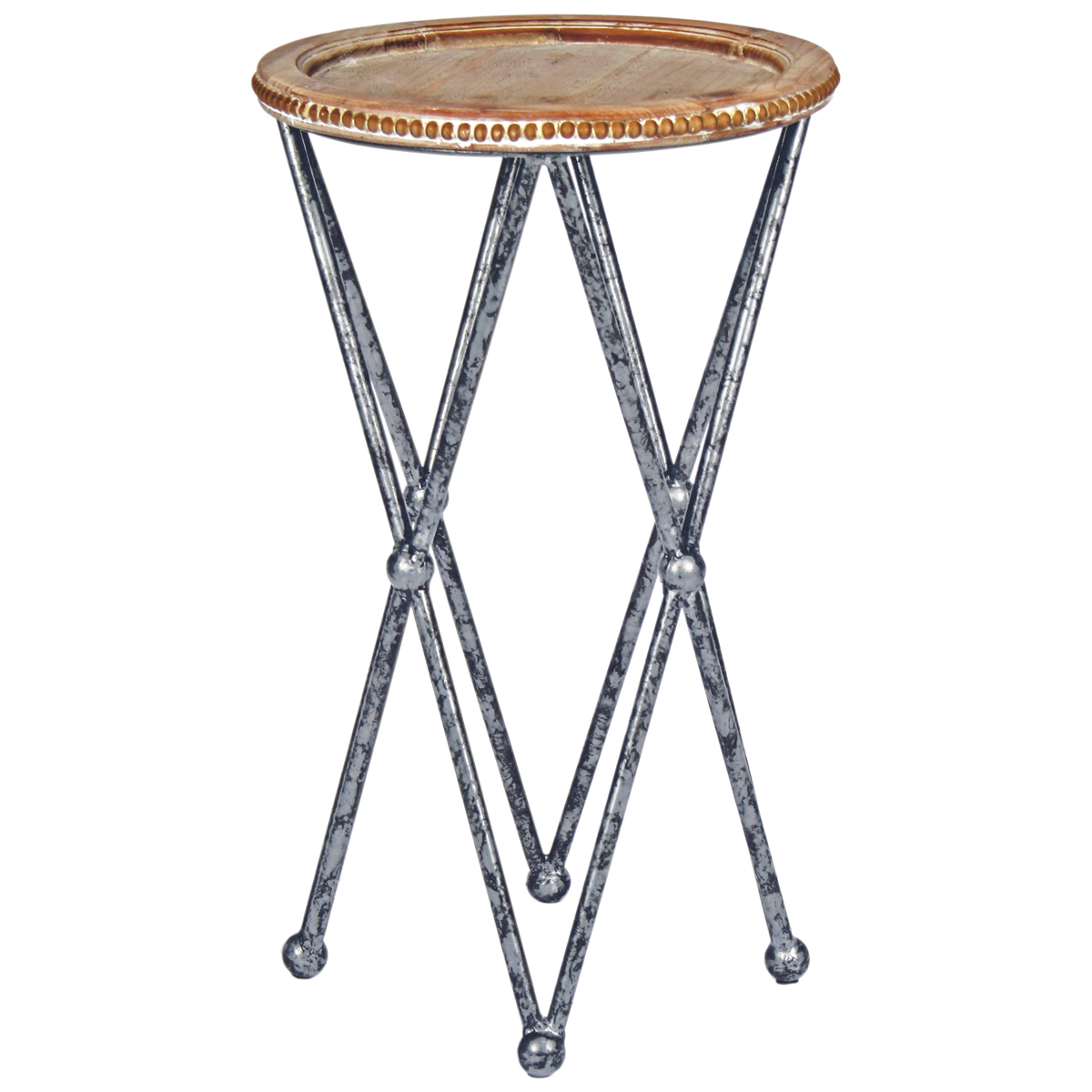 1281 Circular Silver Cross Legged Table - Interior Flair