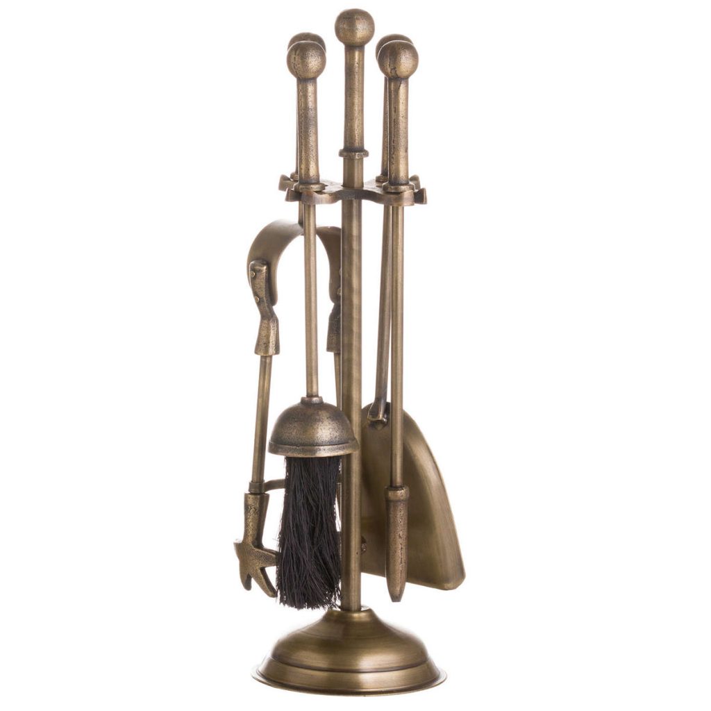 Antique Brass Fireside Companion Set - Interior Flair