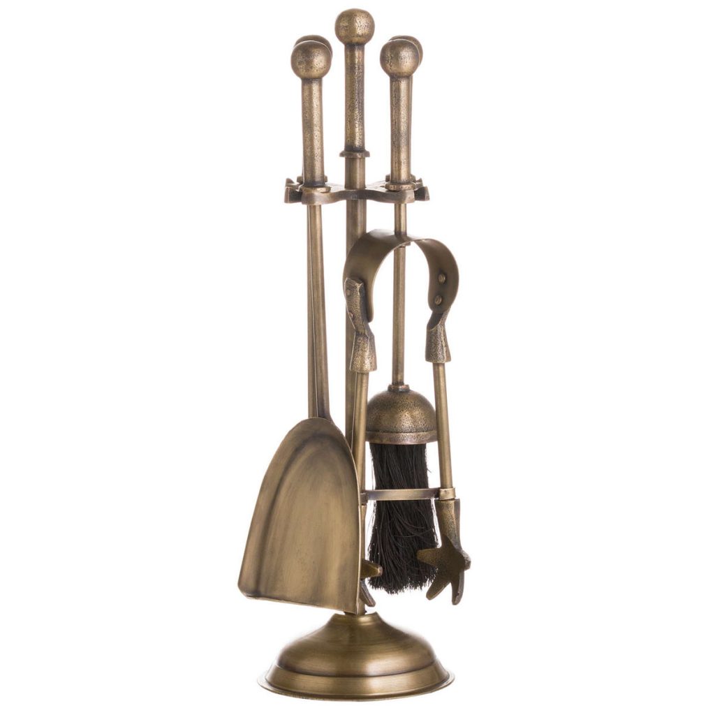 Antique Brass Fireside Companion Set - Interior Flair
