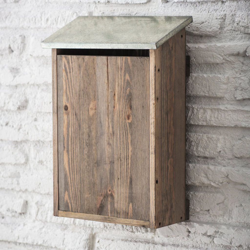 Contemporary Spruce Wood Grey Post Box - Interior Flair