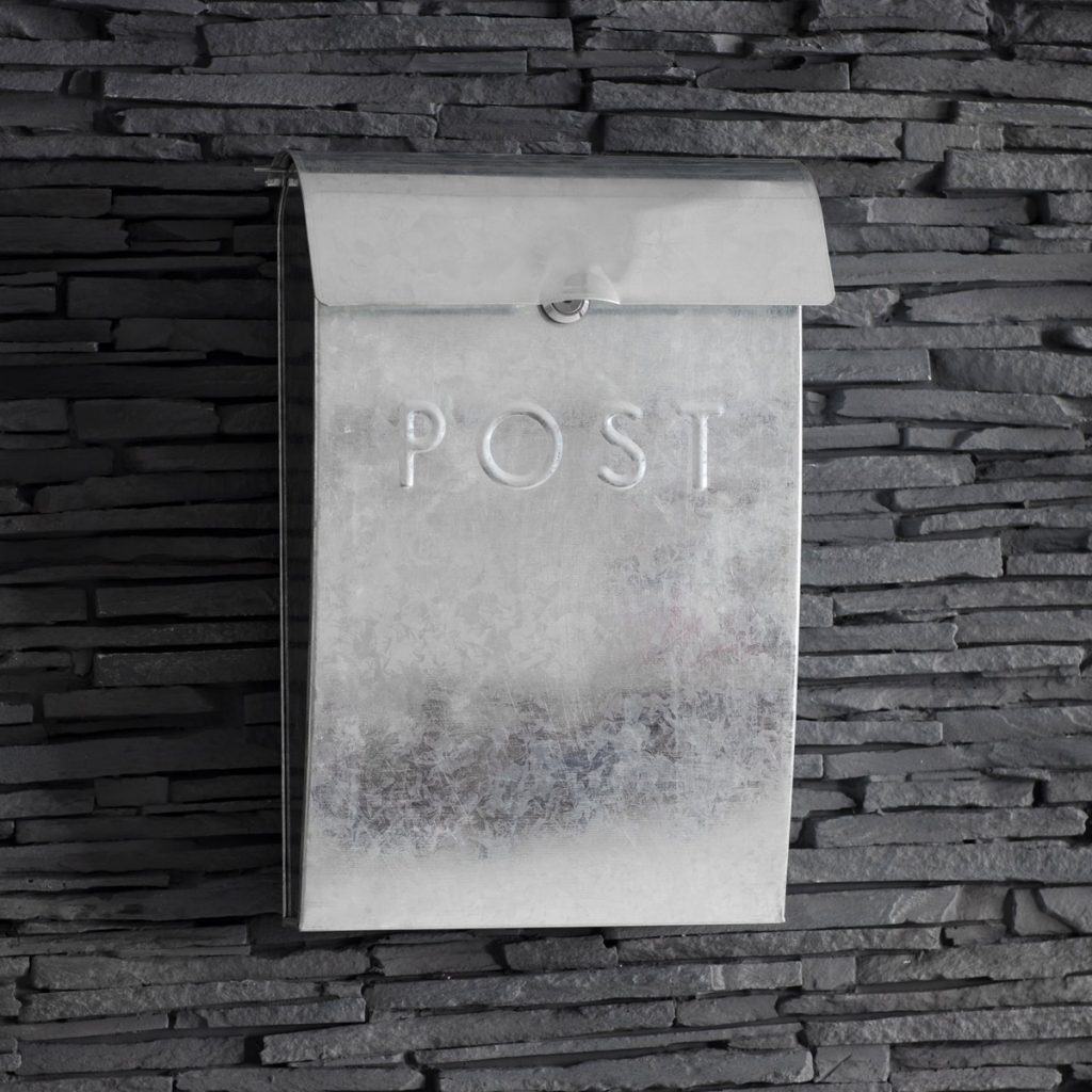 Silver Grey Lockable Wall Post Box - Interior Flair