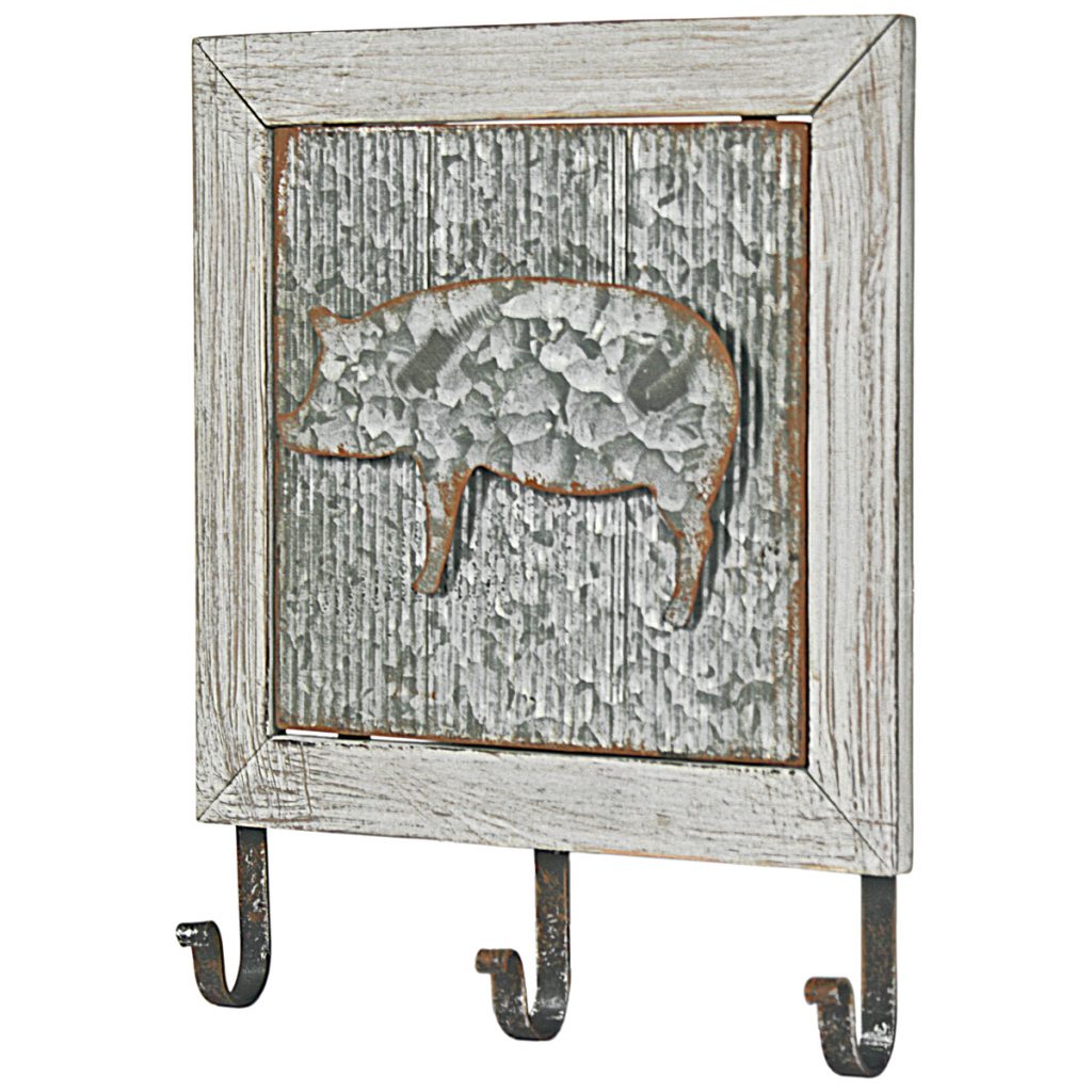 Country Style Square Silver Pig Hooks - Interior Flair