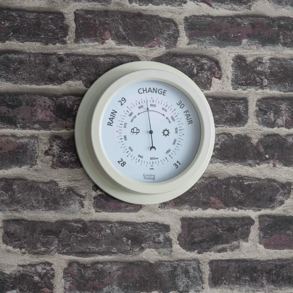 Soft White Steel Glass Wall Barometer - Interior Flair