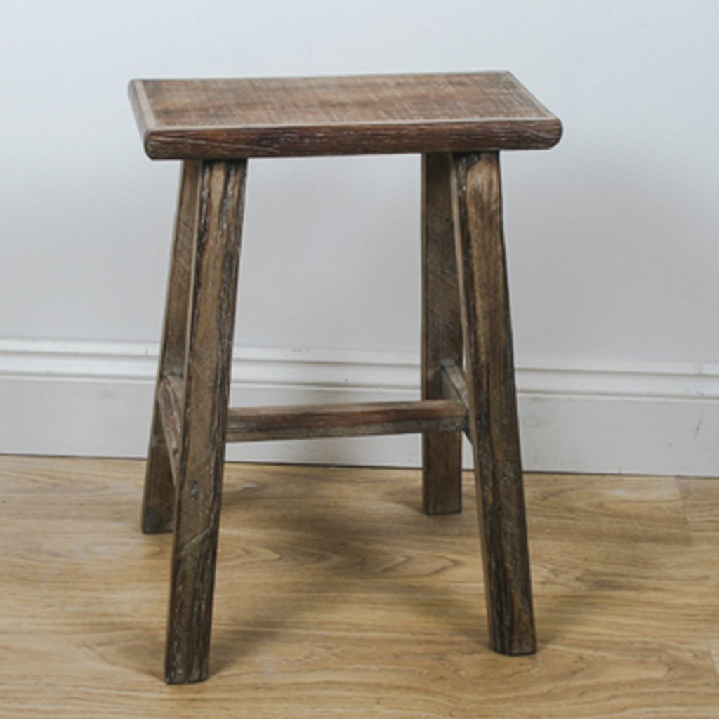 Rustic Brown Wooden Stool - Interior Flair