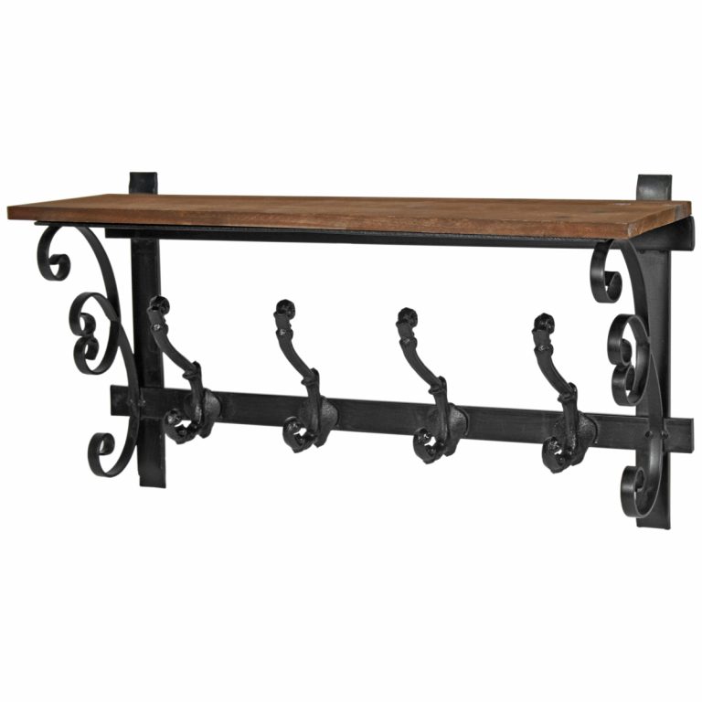Ornate Black Hooks Shelf Rack - Interior Flair