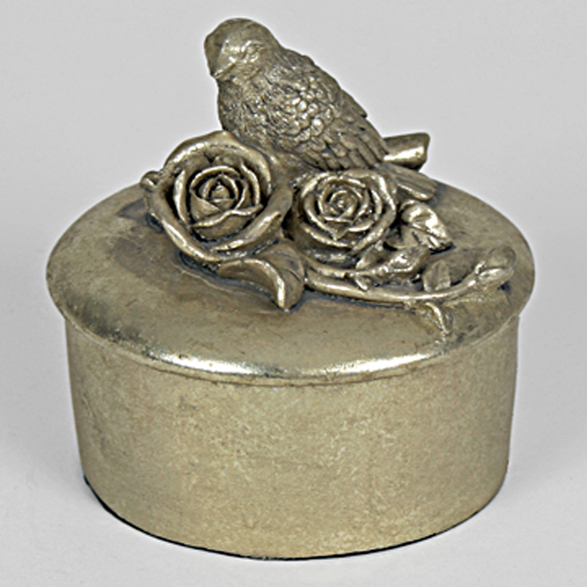 5642 Antique Gold Bird Rose Storage Box - Interior Flair