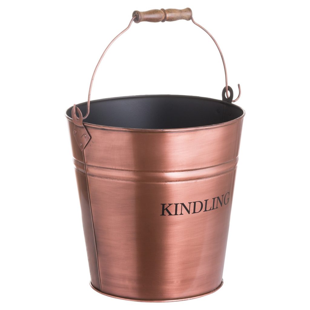 20052 Copper Fireplace Kindling Bucket - Interior Flair
