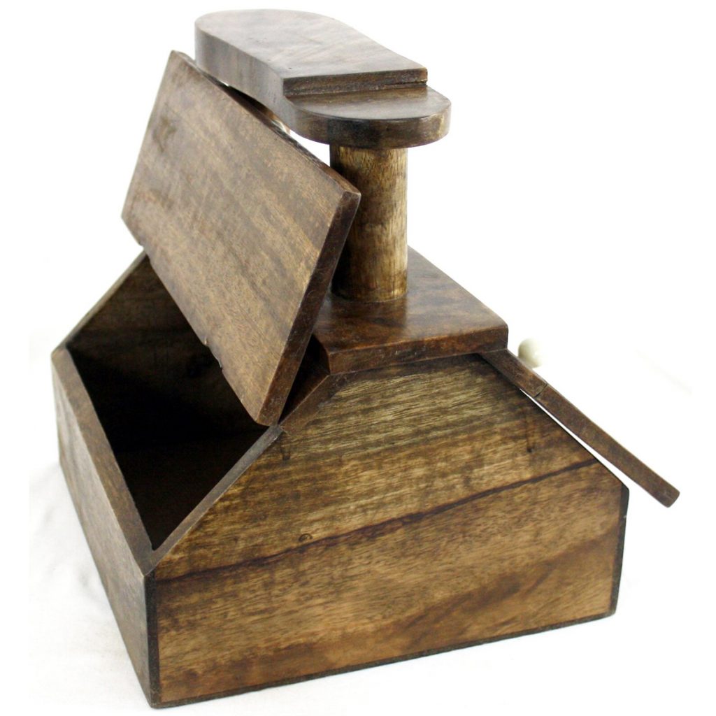 Brown Solid Wood Shoe Shine Box - Interior Flair