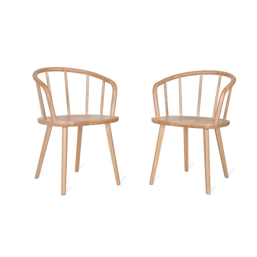 Natural Ash Wooden Carver Chairs Set of 2 - Interior Flair