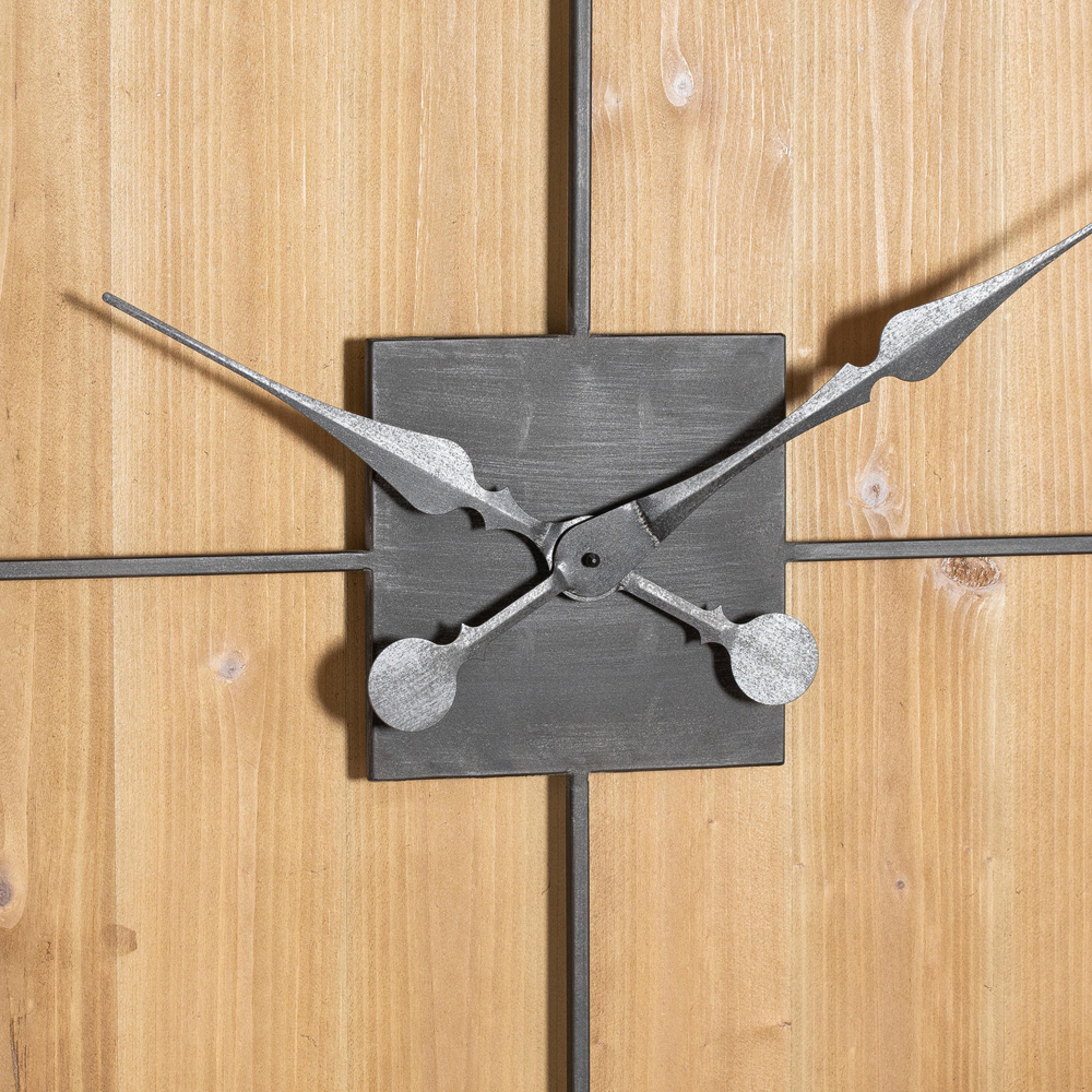 Extra Large Wooden Square Clock - Interior Flair